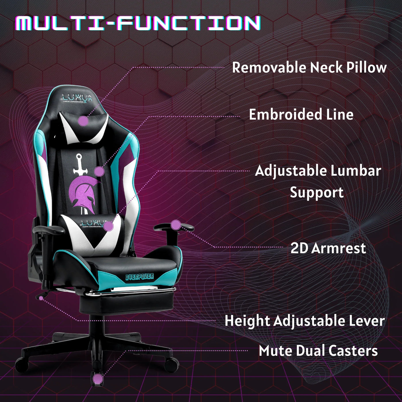 Dr Luxur® Overpower Ergonomic Gaming Chair for Office Work at Home with ...